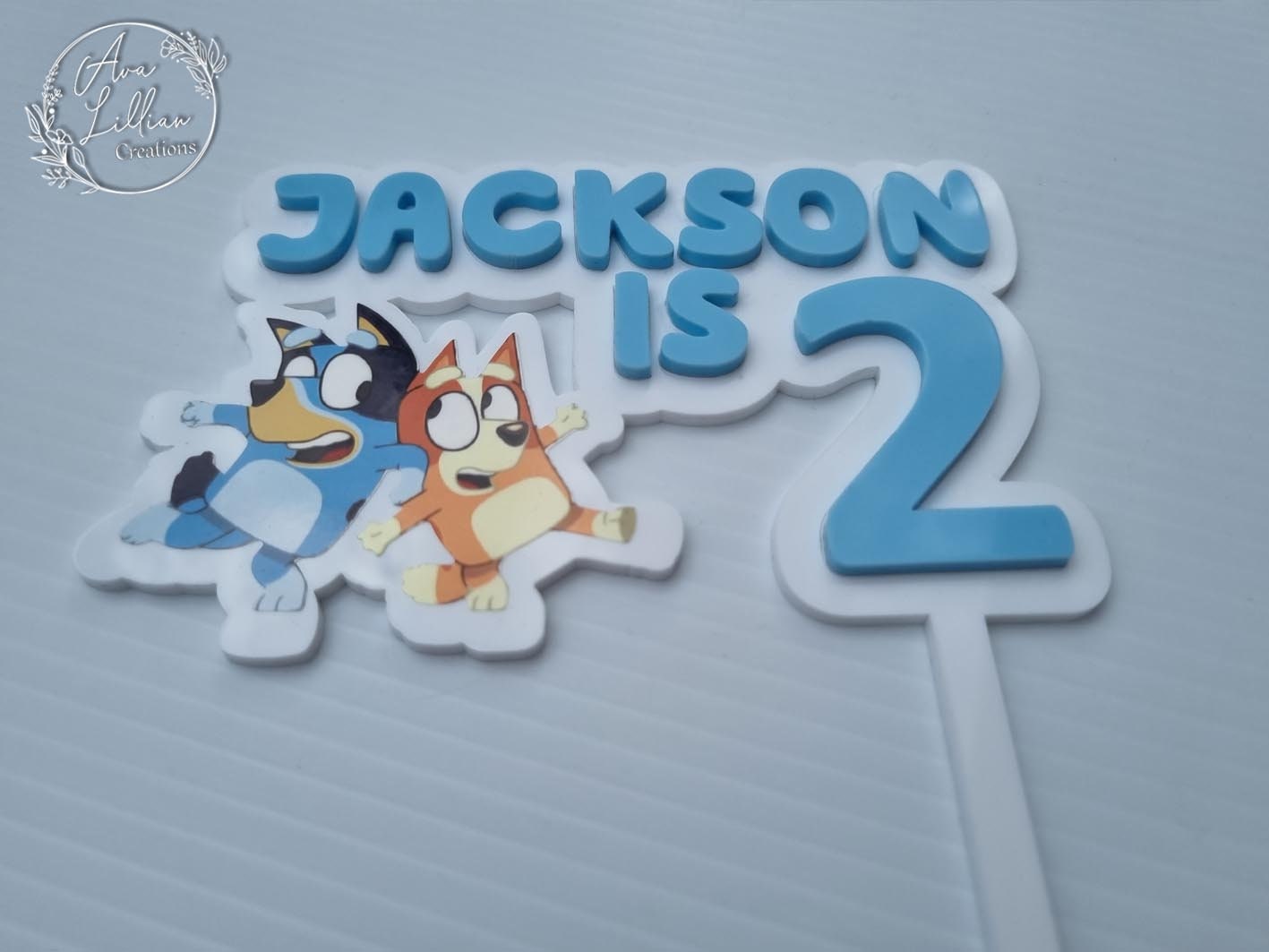 Bluey Theme Cake Topper I Personalised Birthday Cake Topper I - Etsy