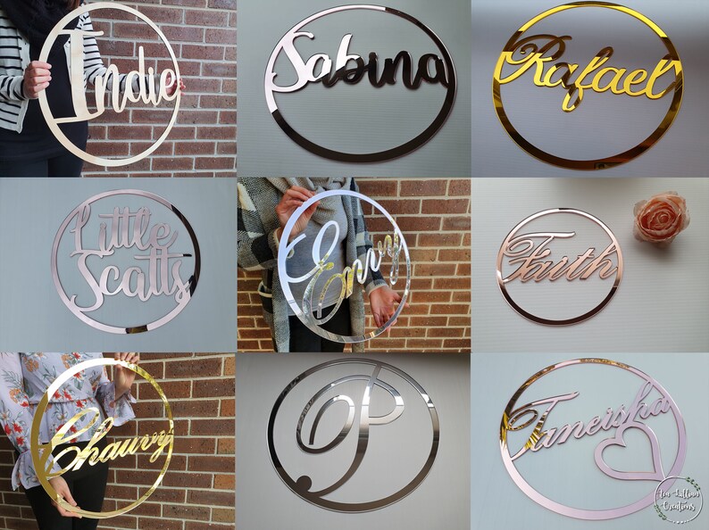 Personalized Round Circle Acrylic Name Plaque Name Sign Nursery Kids ...