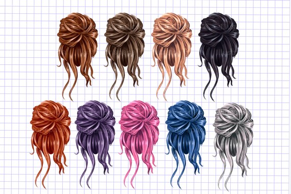 Hairstyles Clipart Hair Set DIGITAL DOWNLOAD Custom Hairstyles | Etsy