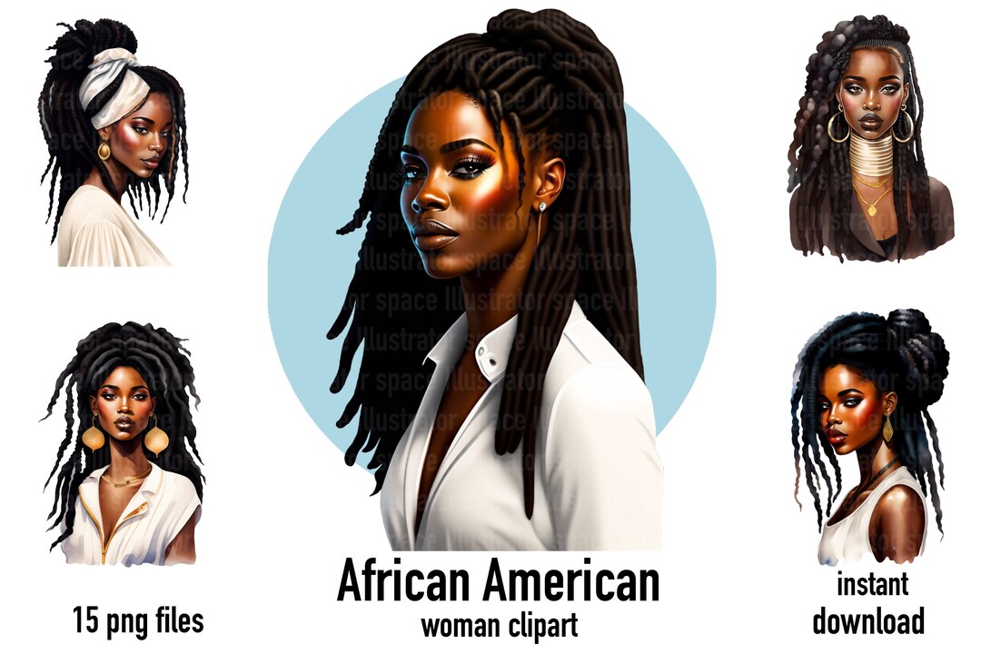 Black Girl Clipart, Fashion Girl Clipart, Black Women Clipart, Black ...