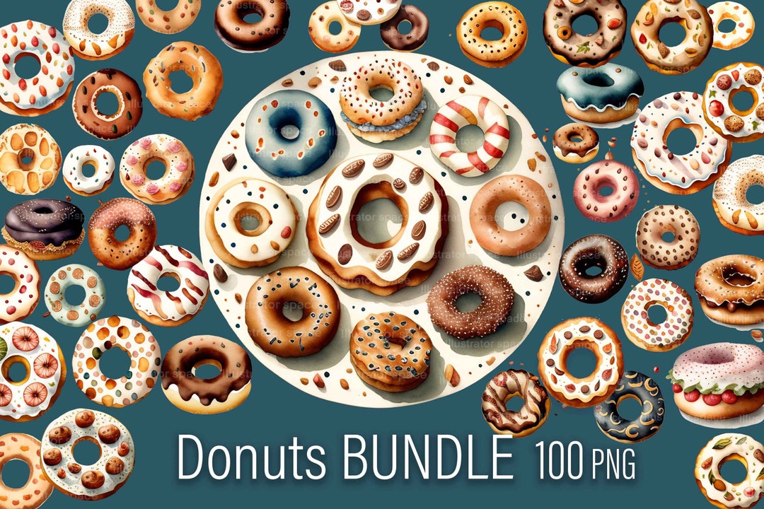 Donut Clipart, Baking Clipart, Donut Bundle, Donut PNG, Donut ...