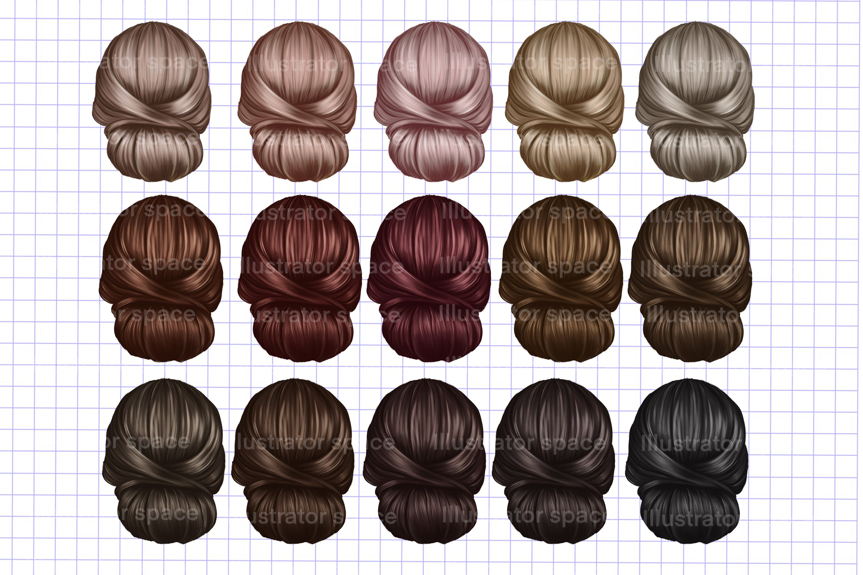 Hair Clipart Hairstyles Clip Art DIGITAL DOWNLOAD Hair Png | Etsy