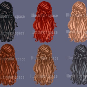 Hair cliparts DIGITAL DOWNLOAD Hair Set ClipArt Custom | Etsy