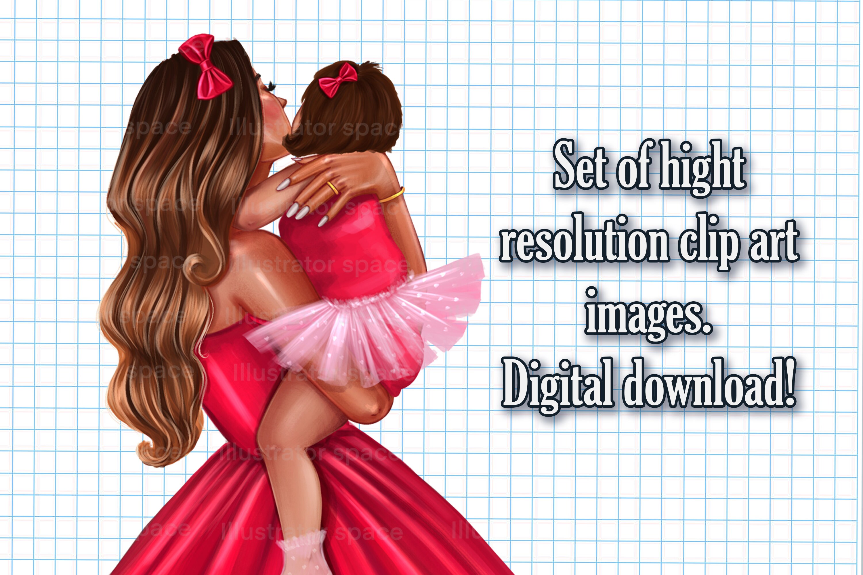 Mother day clipart Mom clipart Mother daughter clipart | Etsy