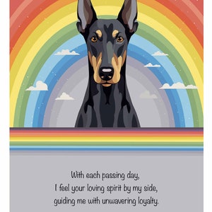 Doberman Memorial Card, Pet Bereavement, Rainbow Bridge, Pet Sympathy ...