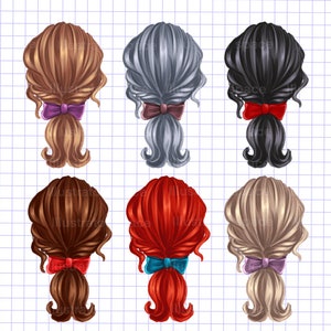 Hair Clipart DIGITAL DOWNLOAD Hair Set Clipart Custom Hairstyles Hair ...