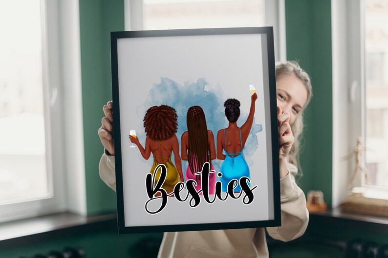 African American Best Friends Clipart Black Girl Clipart - Etsy