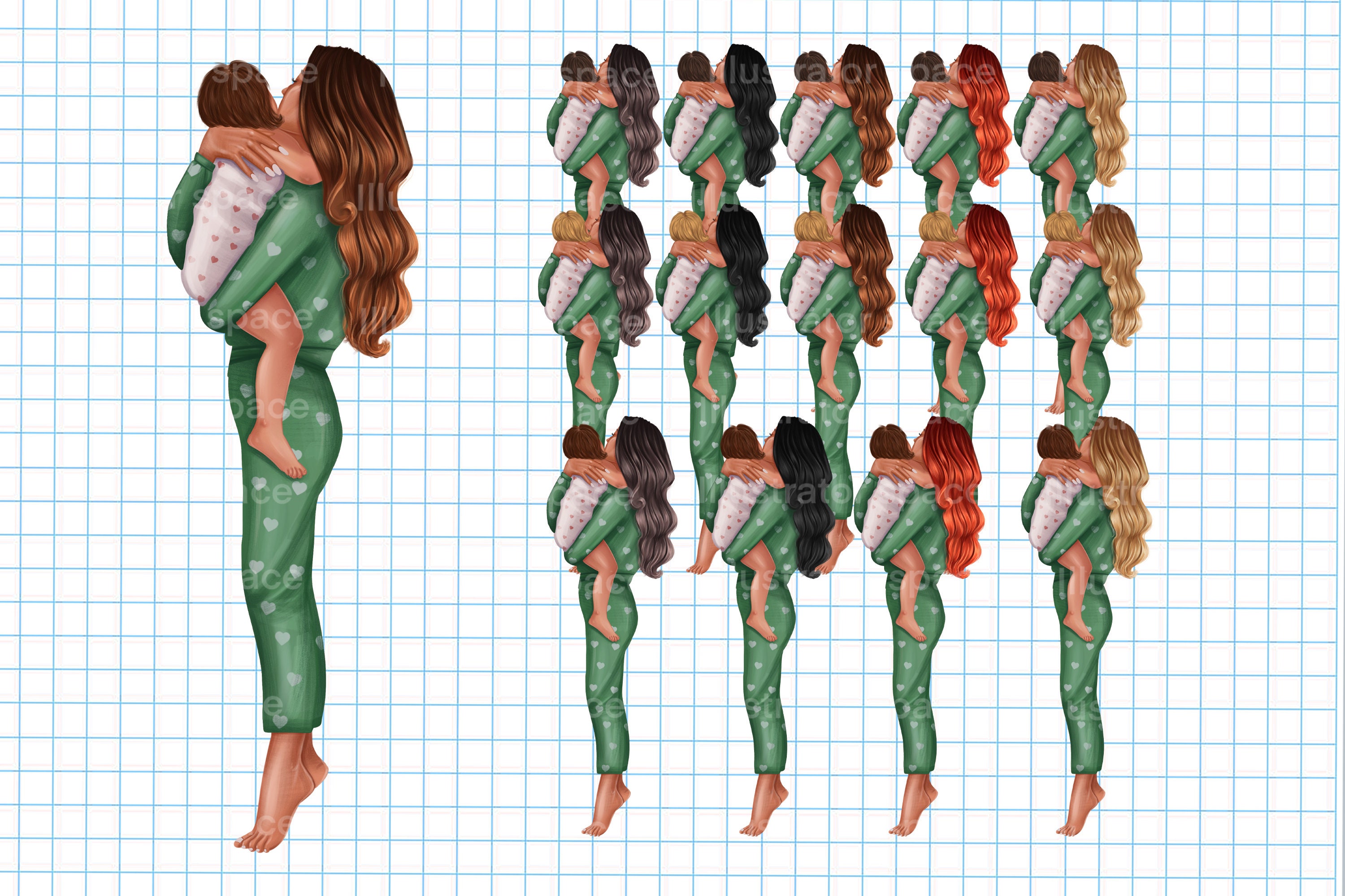 Mama png Family clipart Mom life clipart Family portrait | Etsy