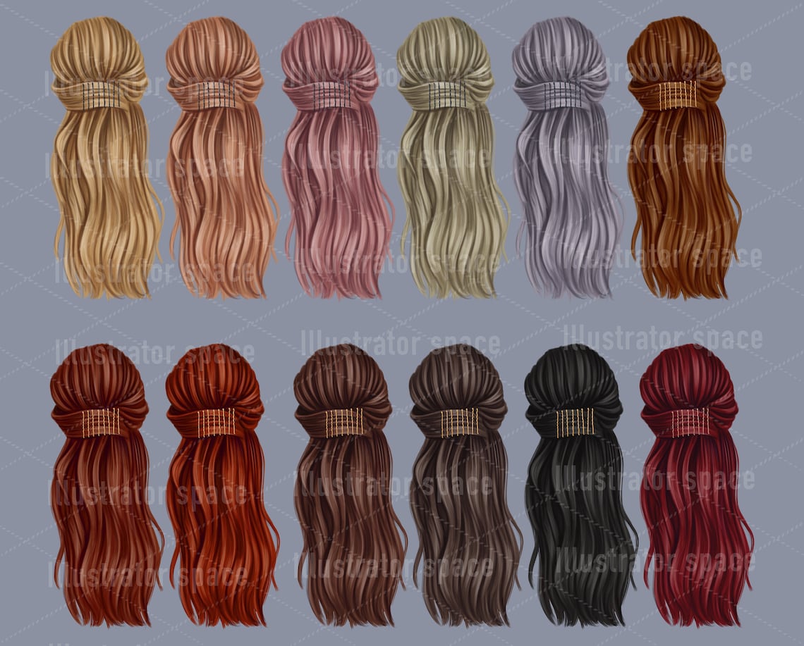 Custom Hairstyles Clipart Hair Clip Art DIGITAL DOWNLOAD Hair - Etsy