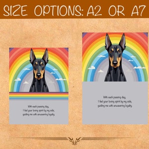Doberman Memorial Card, Pet Bereavement, Rainbow Bridge, Pet Sympathy ...