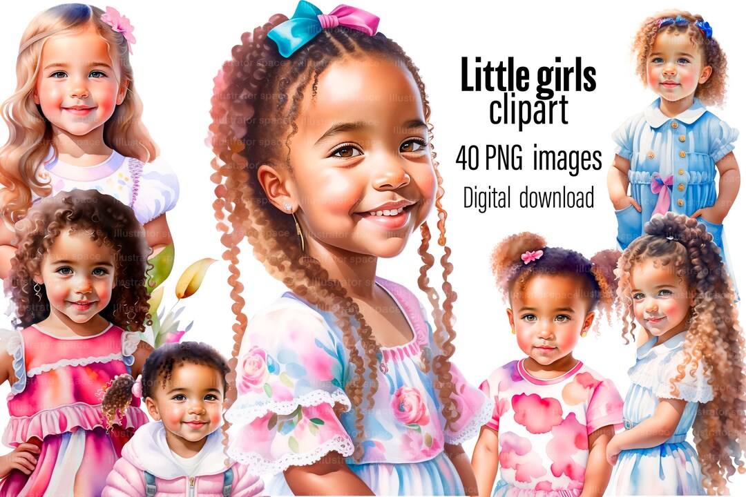 Little Girl Clipart, Girly Stickers PNG, Family Clipart, Daughter ...