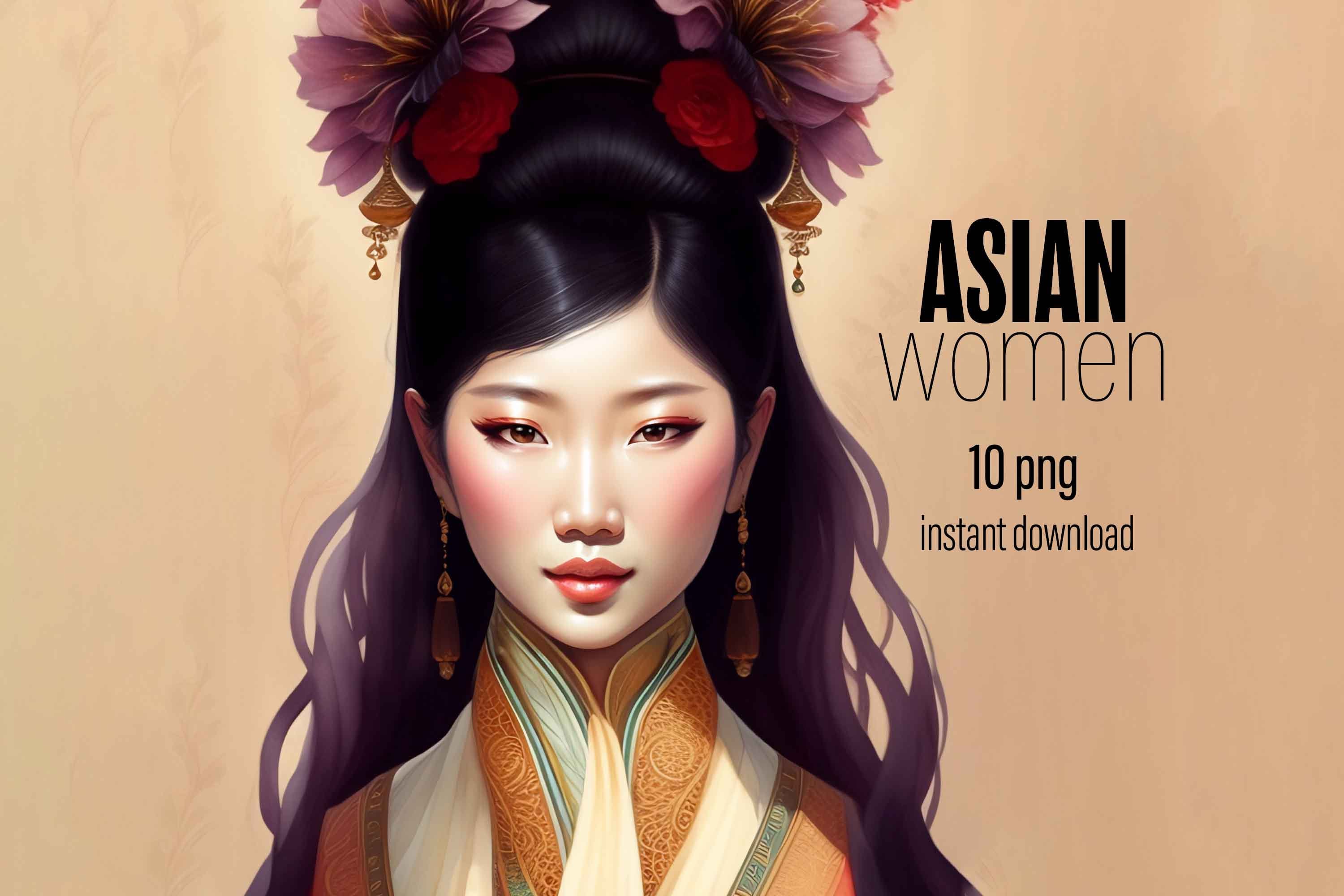 10 Images Asian Woman Art. Instant Download: Exquisite Asian - Etsy