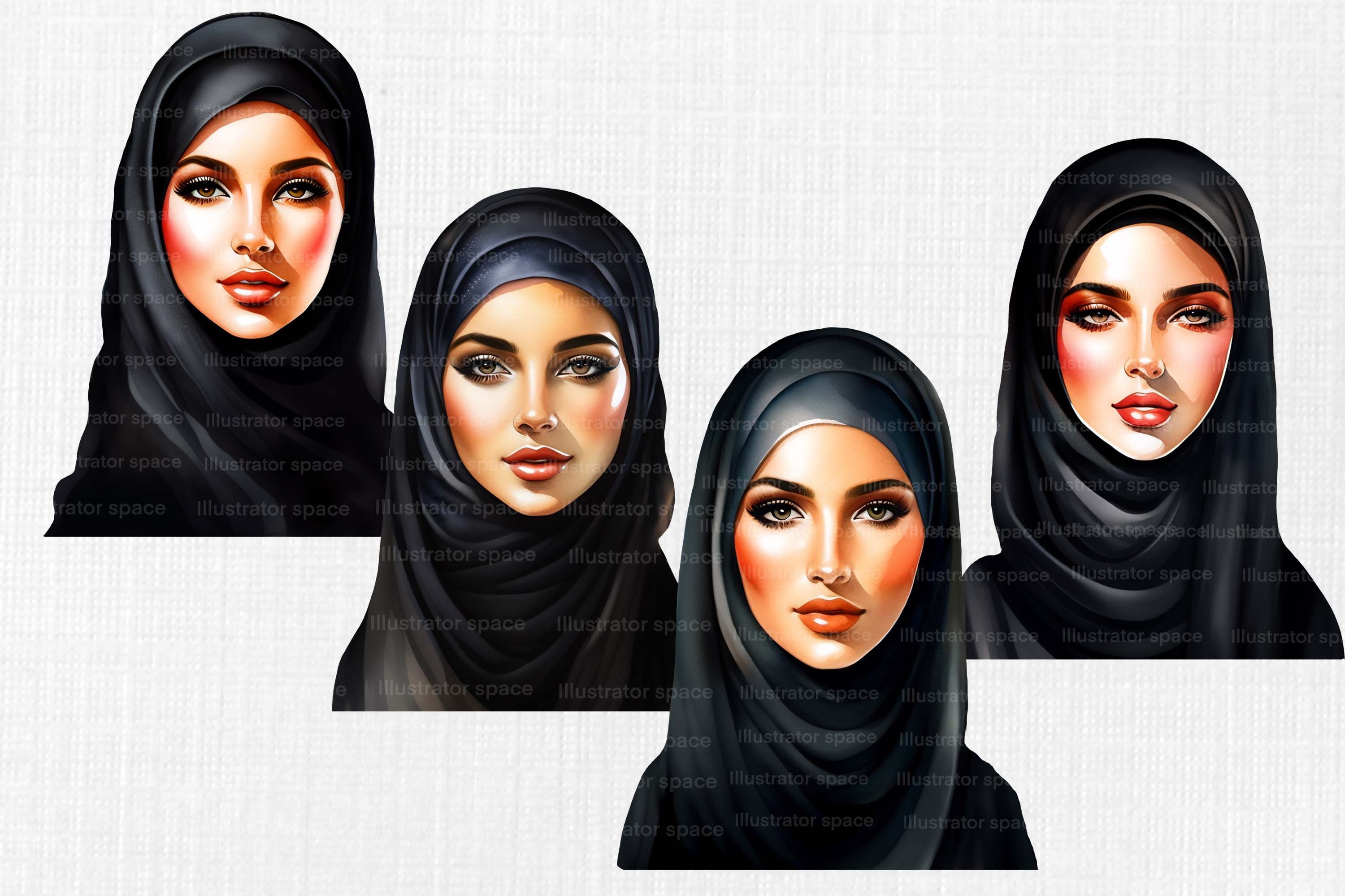 Islamic Woman Clipart Muslim Woman in Niqab Clipart Hijab - Etsy