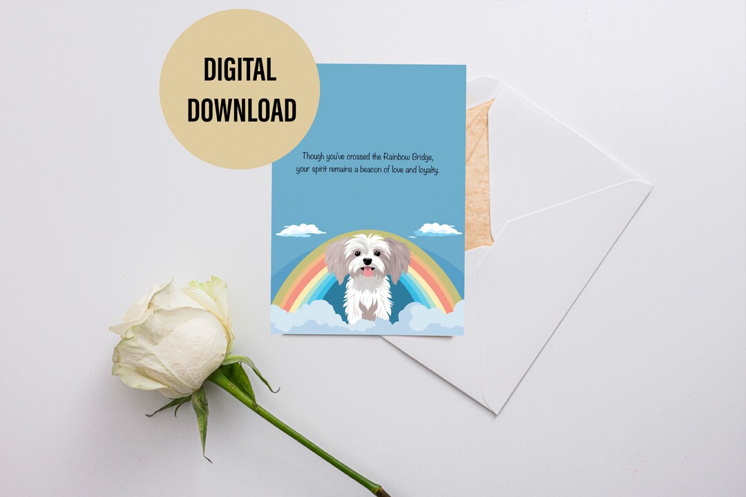 DIGITAL Download, Loss of a Pet, Dog Sympathy Card, Loss Map Dog ...
