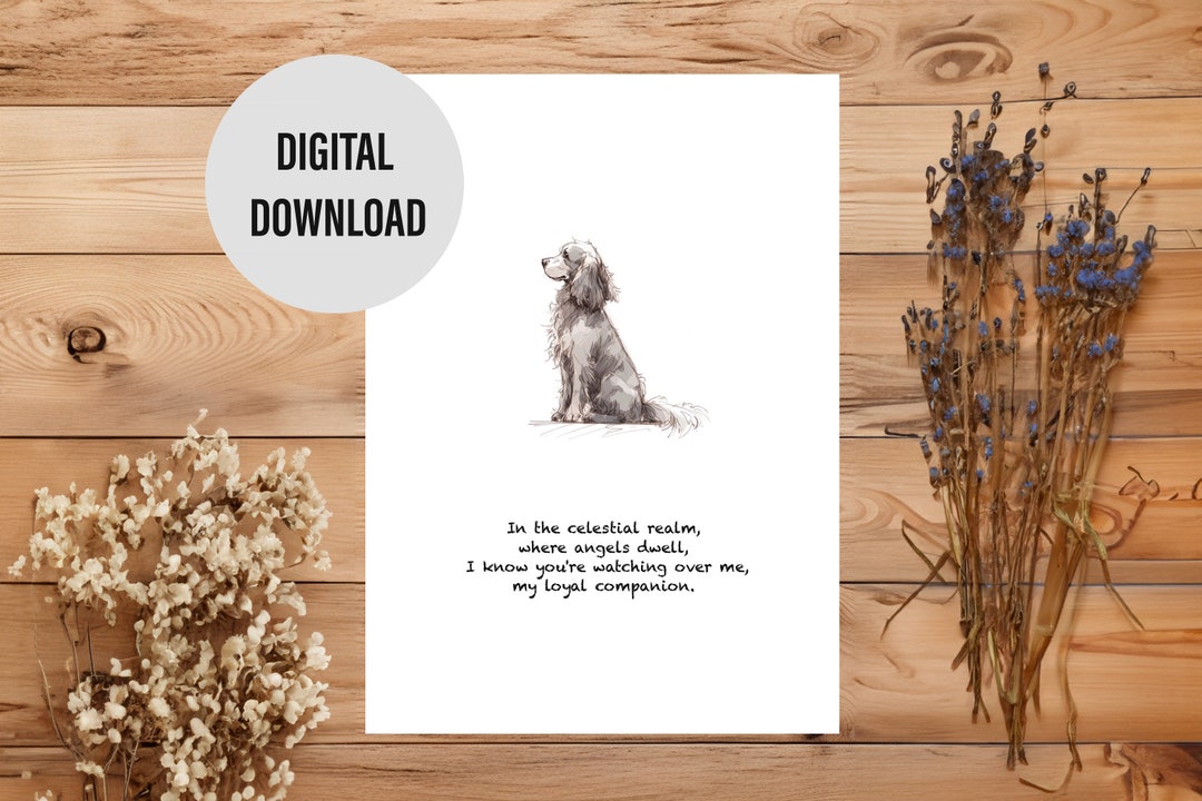 Cocker Spaniel Pet Loss Gift Pet Sympathy Card Digital - Etsy
