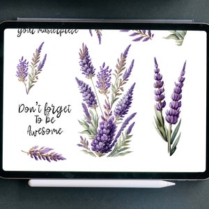 Lavender Goodnotes Stickers, Spring Good Notes, Digital Sticker Pack ...
