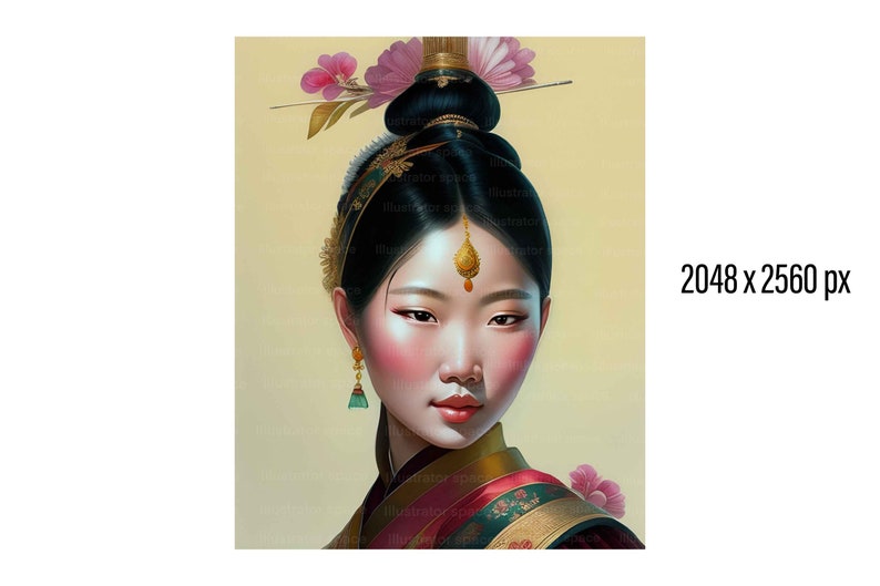 10 Images Asian Woman Art. Instant Download: Exquisite Asian - Etsy
