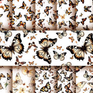 Seamless Pattern PNG, Butterly Wallpaper, Pastel Digital Paper, Paper ...