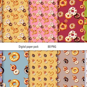 Seamless Pattern PNG, Donut Wall, Watercolor Wallpaper, Digital Paper ...
