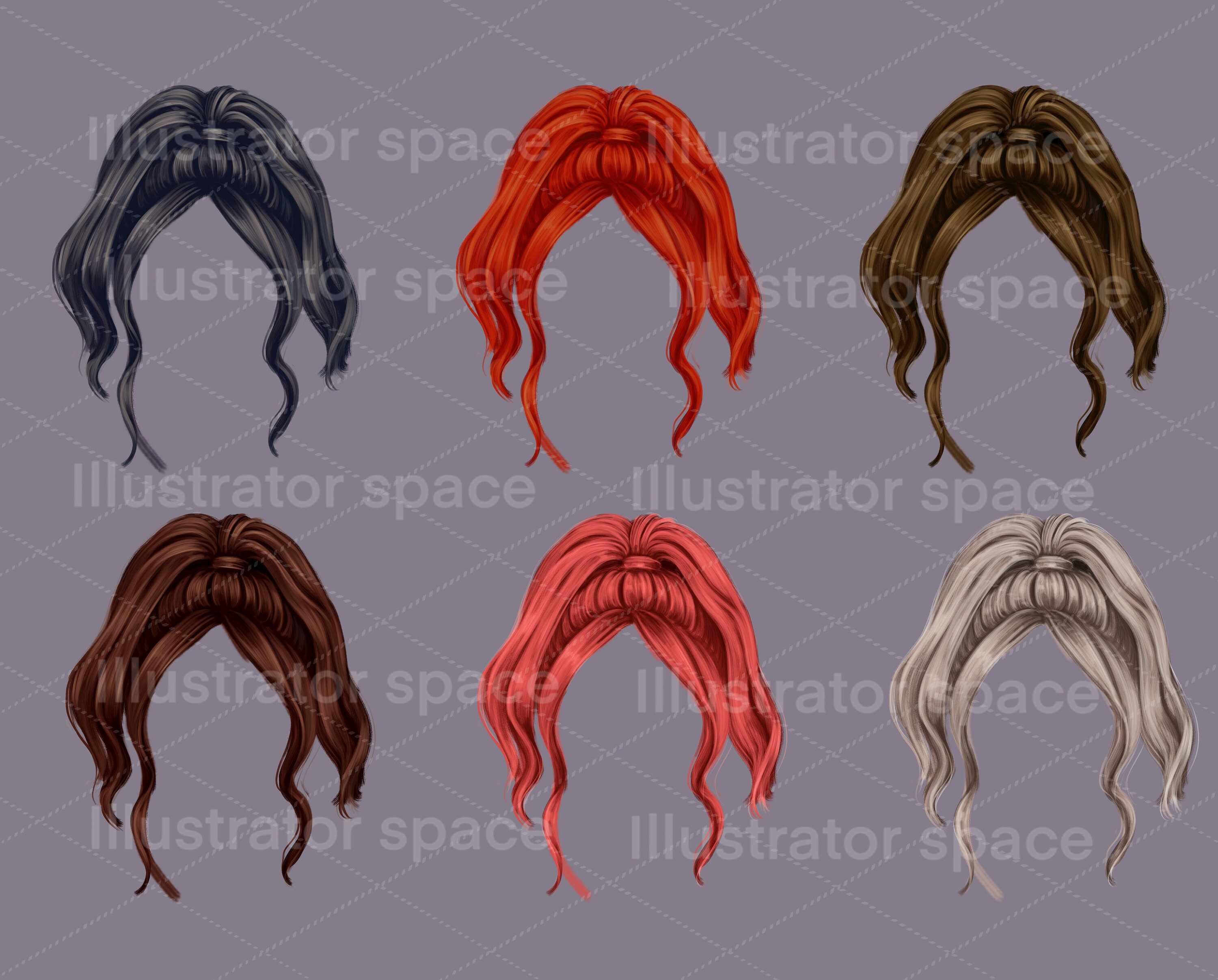 Hair PNG Hairstyles Clipart Hair Set Clipart Custom Hairstyles | Etsy