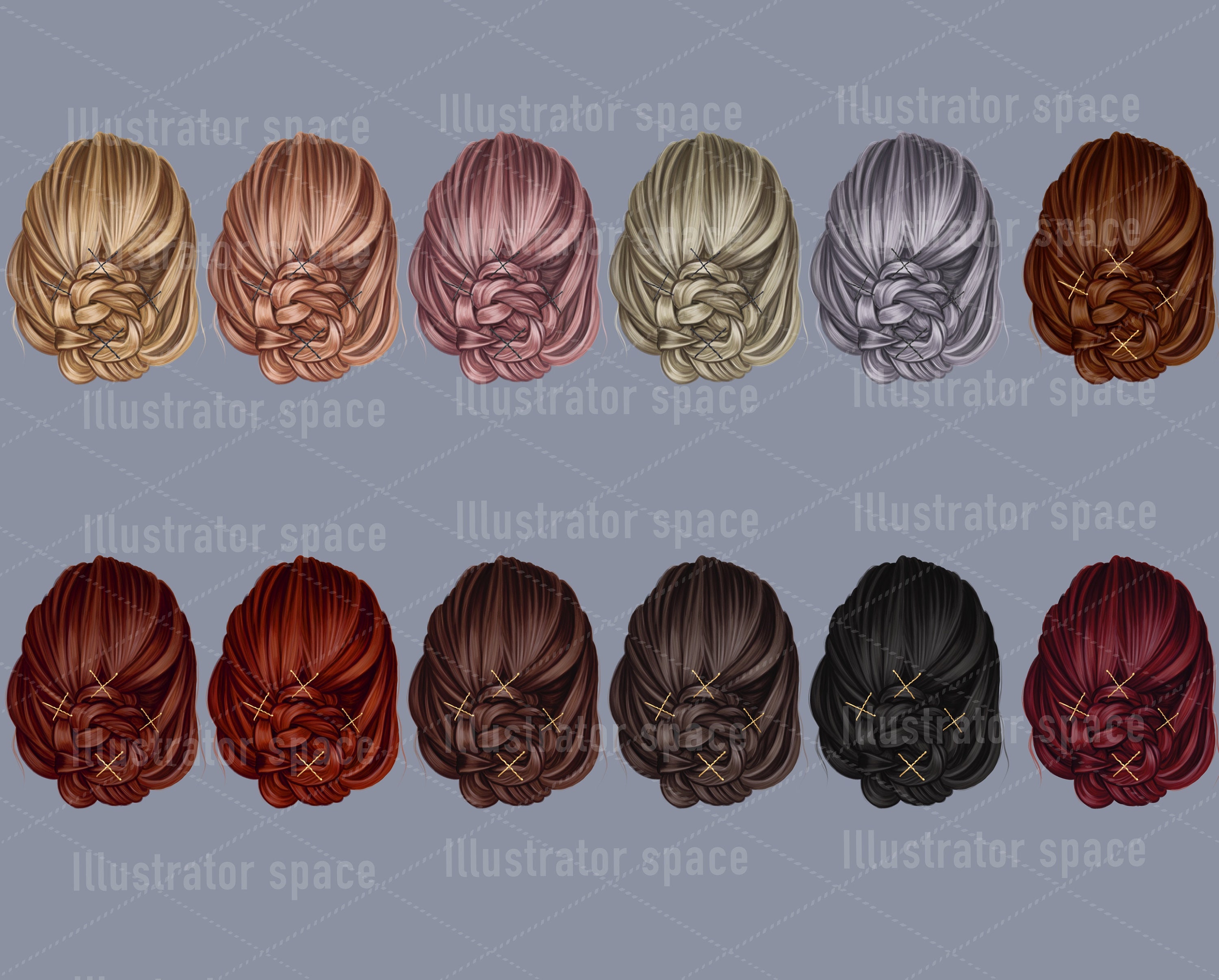 Custom Hairstyles Clipart Hair Clip Art DIGITAL DOWNLOAD Hair - Etsy