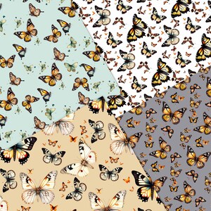 Seamless Pattern PNG, Butterly Wallpaper, Pastel Digital Paper, Paper ...