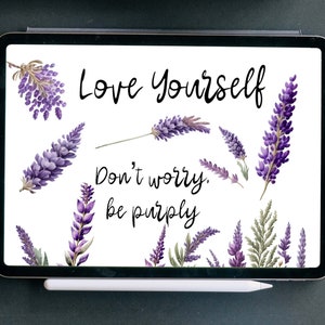 Lavender Goodnotes Stickers, Spring Good Notes, Digital Sticker Pack ...