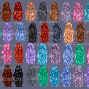 Hair cliparts DIGITAL DOWNLOAD Hair Set ClipArt Custom | Etsy