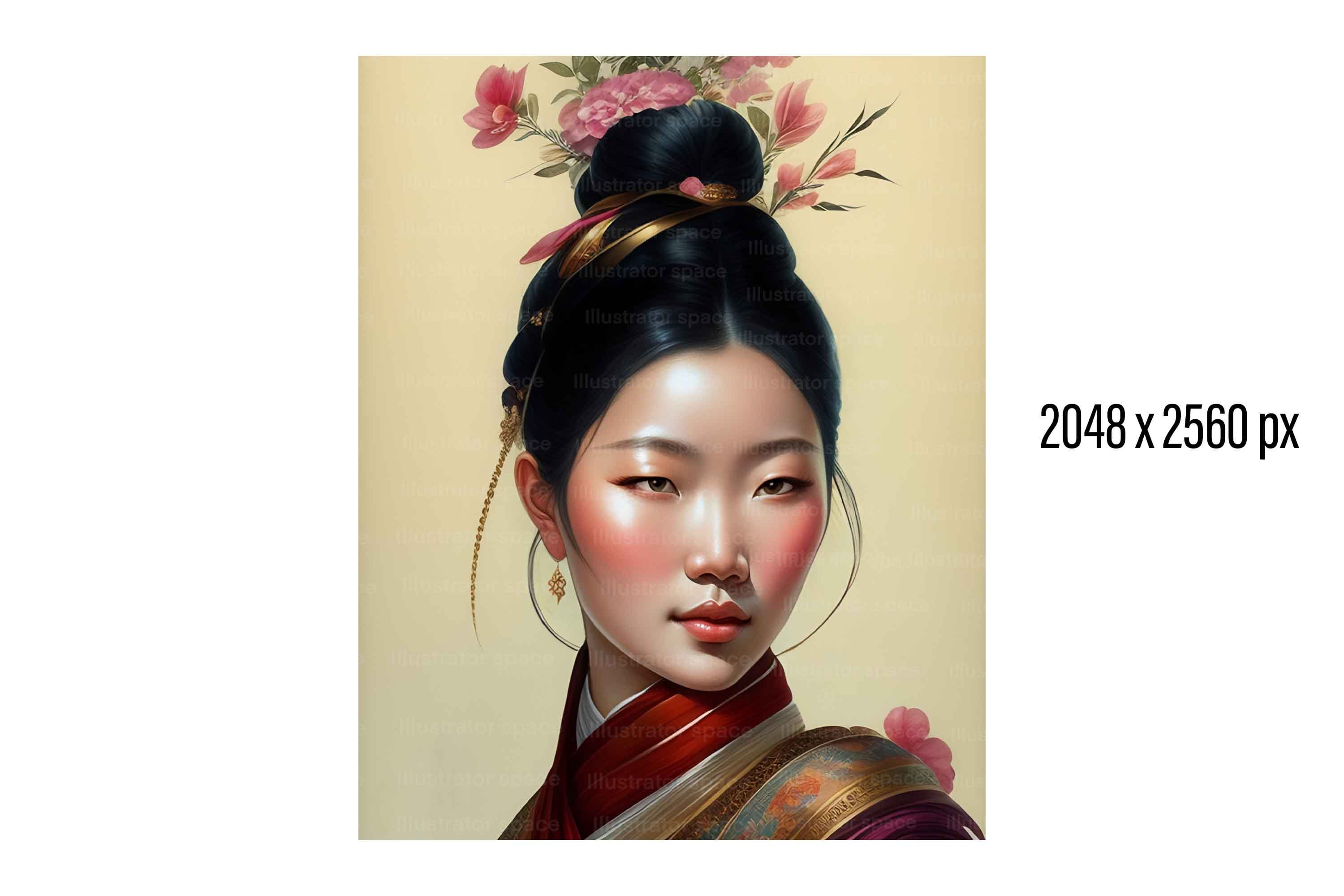 10 Images Asian Woman Art. Instant Download: Exquisite Asian - Etsy