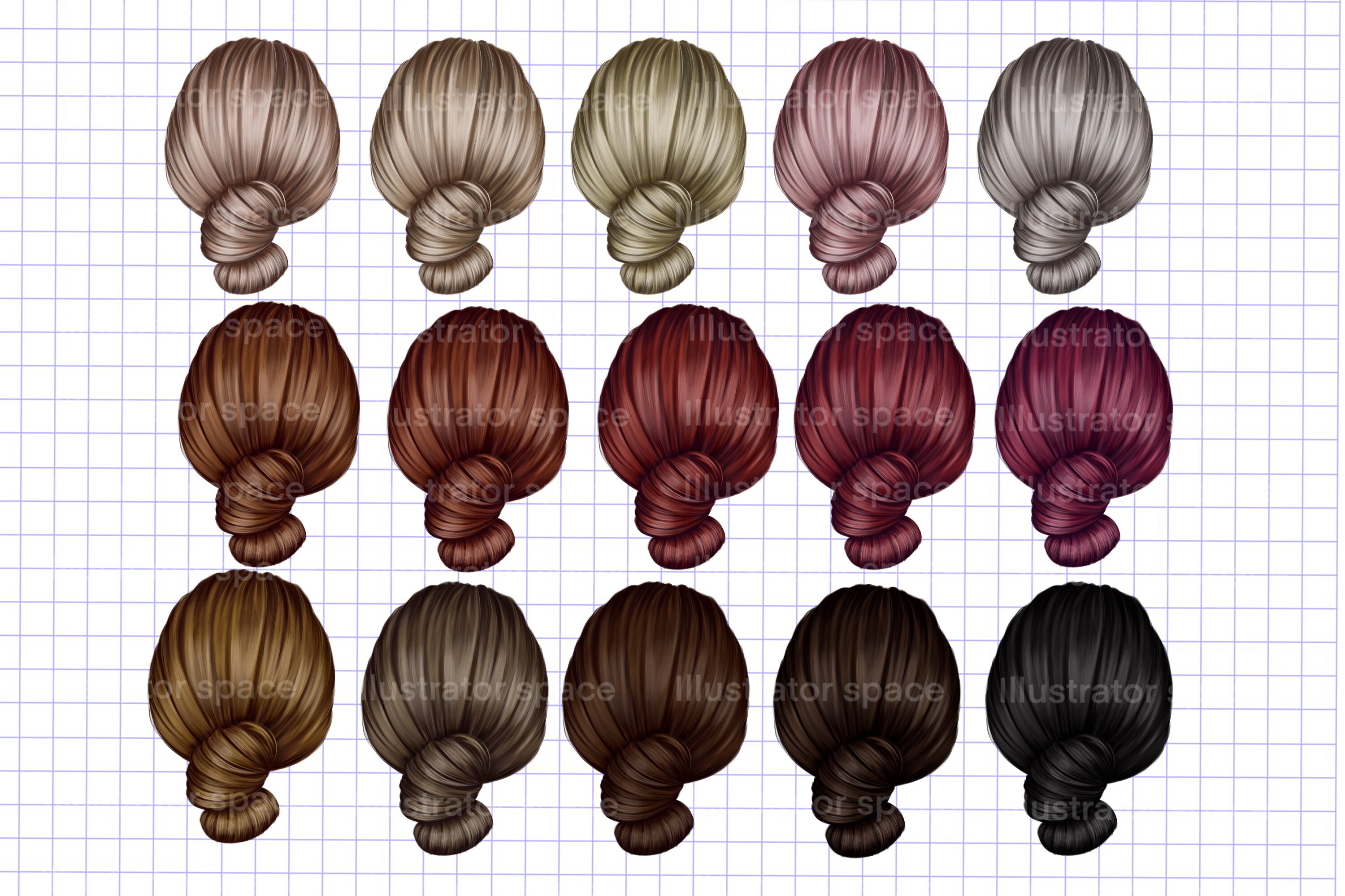 Hair Clipart Hairstyles Clip Art DIGITAL DOWNLOAD Hair Png | Etsy