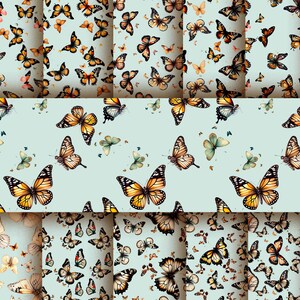 Seamless Pattern PNG, Butterly Wallpaper, Pastel Digital Paper, Paper ...
