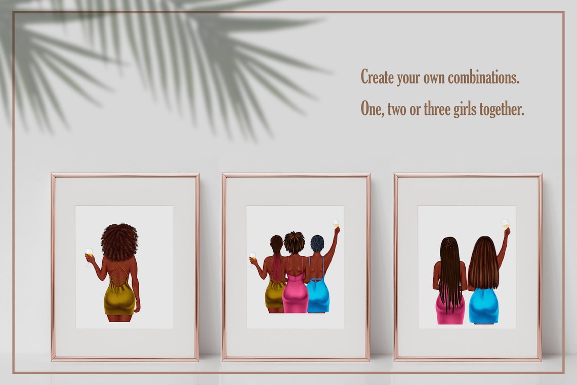 African American Best Friends Clipart Black Girl Clipart - Etsy