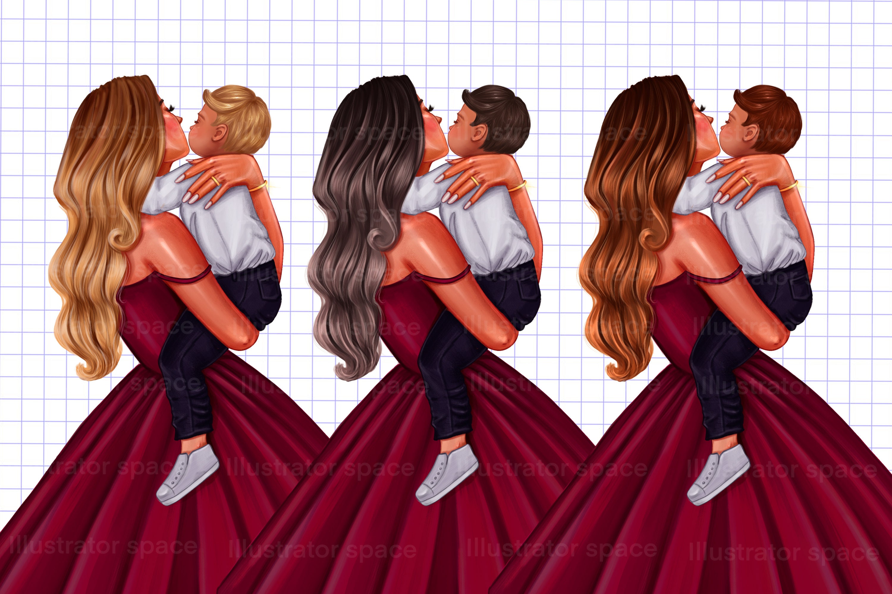 Mother Day Clipart Family Clipart Mom Clipart Mother Son - Etsy