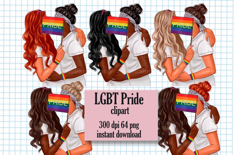 LGBT Pride clipart LGBT clip art lesbian clipart pride png | Etsy