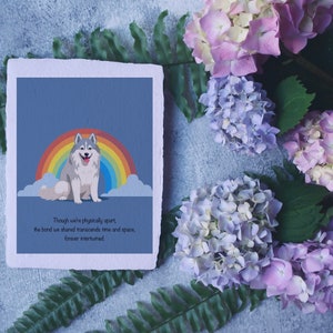 Rainbow Bridge Dog Husky Sympathy Card Husky Condolence Card Pup ...