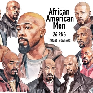 Black Bald Man Clipart, Male Clipart, Afro Dad Clipart, Men Clipart ...