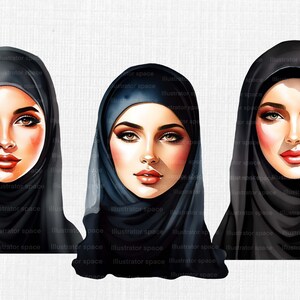 Islamic Woman Clipart, Muslim Woman in Niqab Clipart, Hijab Women ...