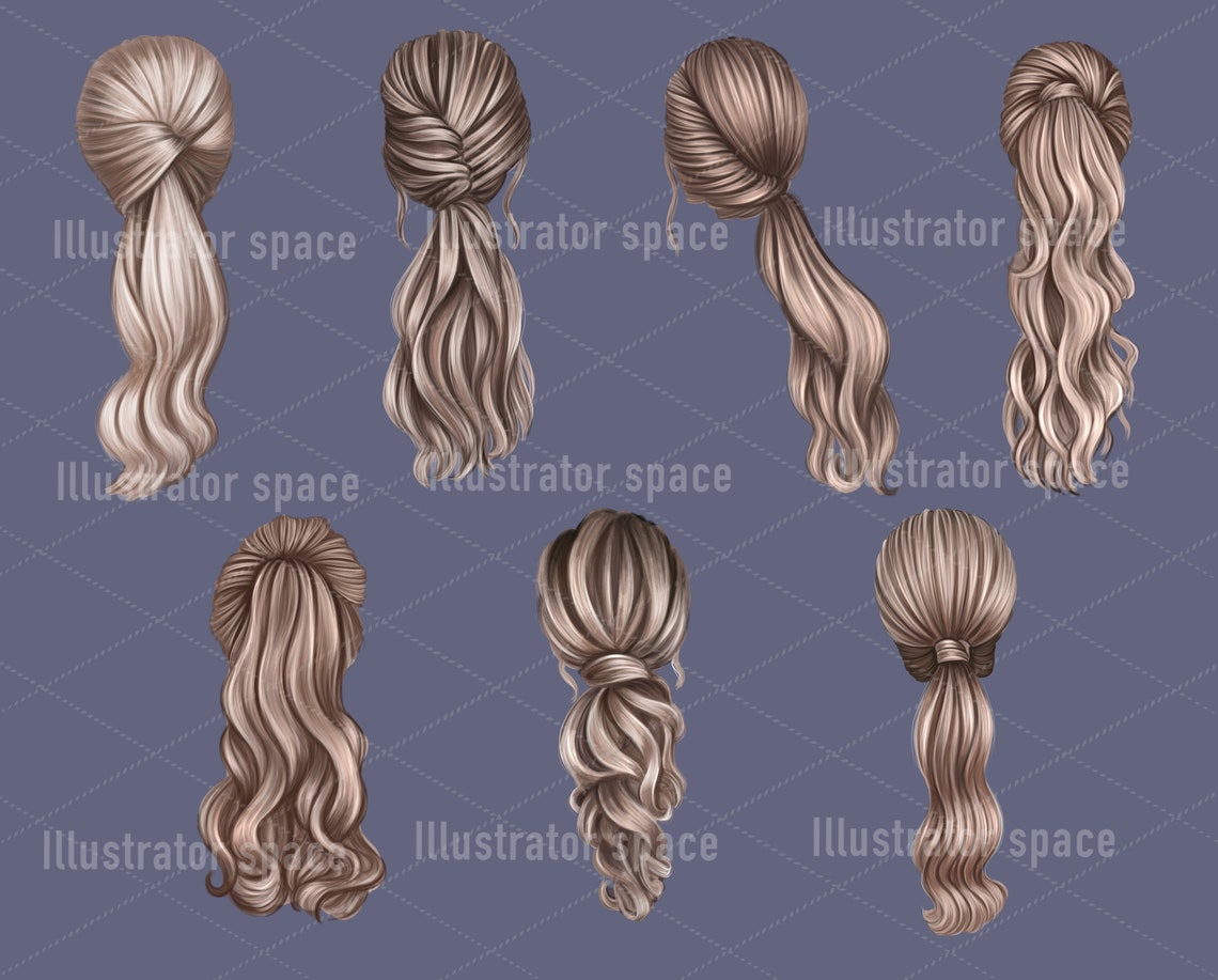Ponytail Clipart Ponytail Hairstyle Clipart Ponytail Png - Etsy