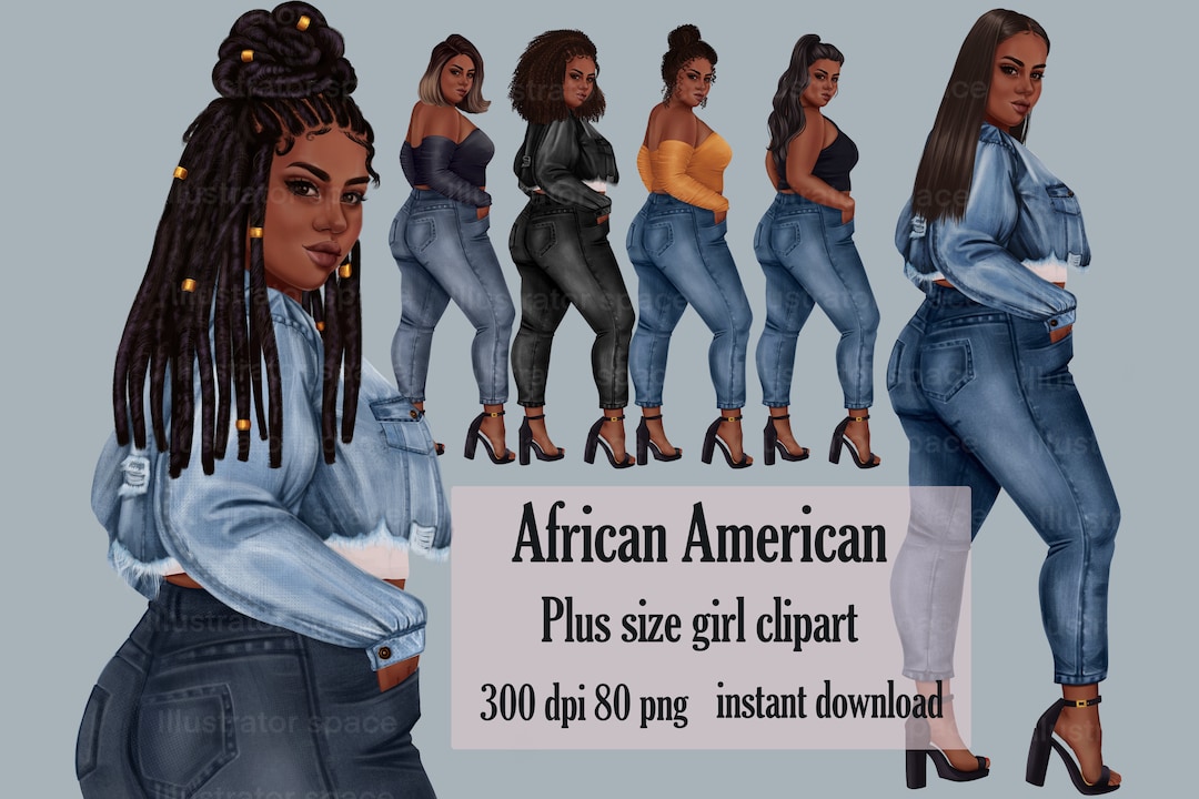 African American Women Clipart Afro Girl Clipart Fashion - Etsy