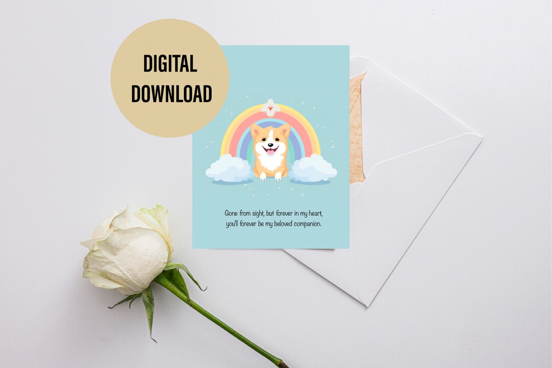 Remembering Our Dog Corgi, Rainbow Bridge, DIGITAL Download, Sympathy ...