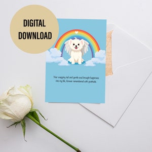 Pet Loss, DIGITAL DOWNLOAD, Rainbow Bridge, Dog Sympathy Card ...