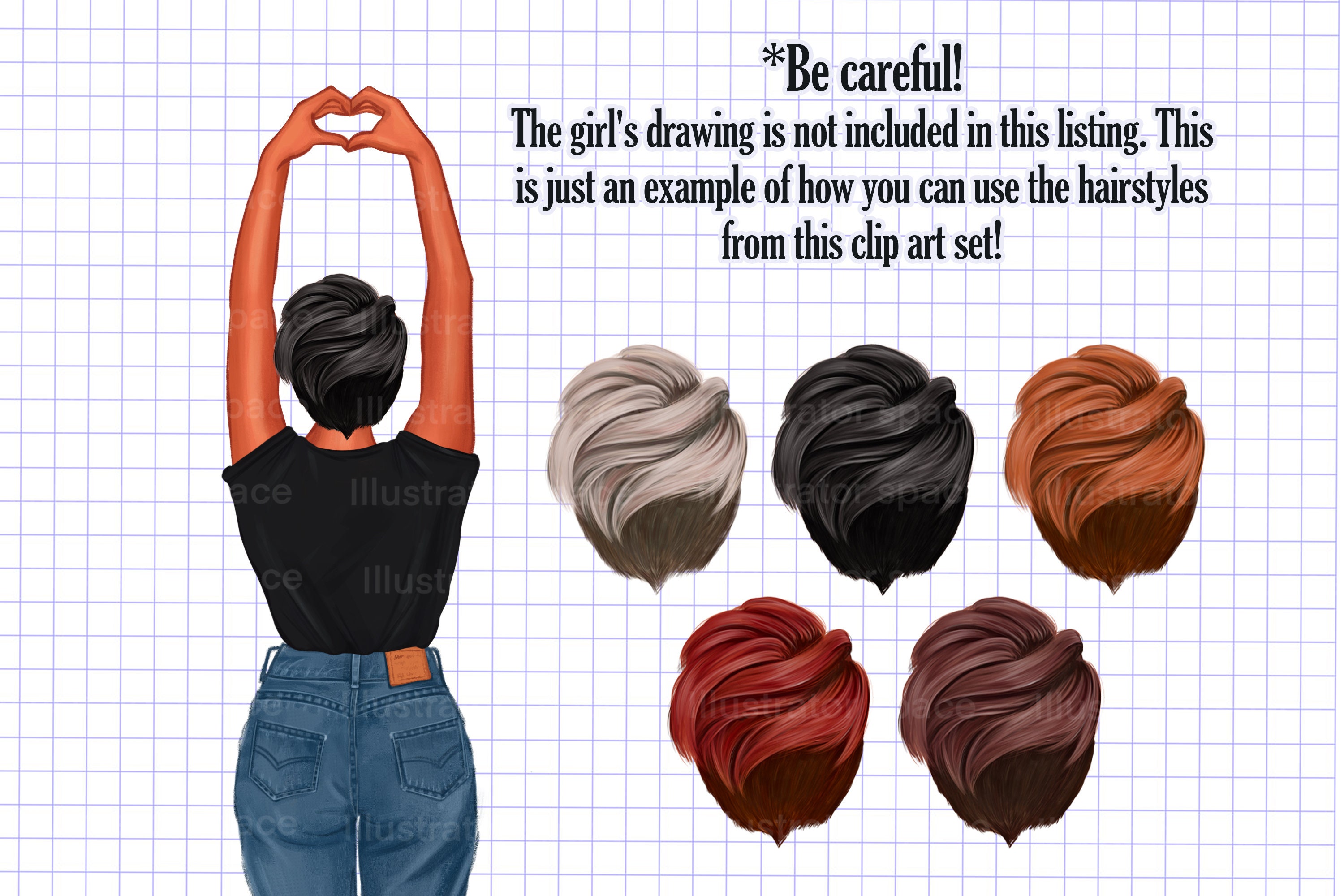 Hair clipart Hairstyle clipart Hair PNG Clipart hair | Etsy