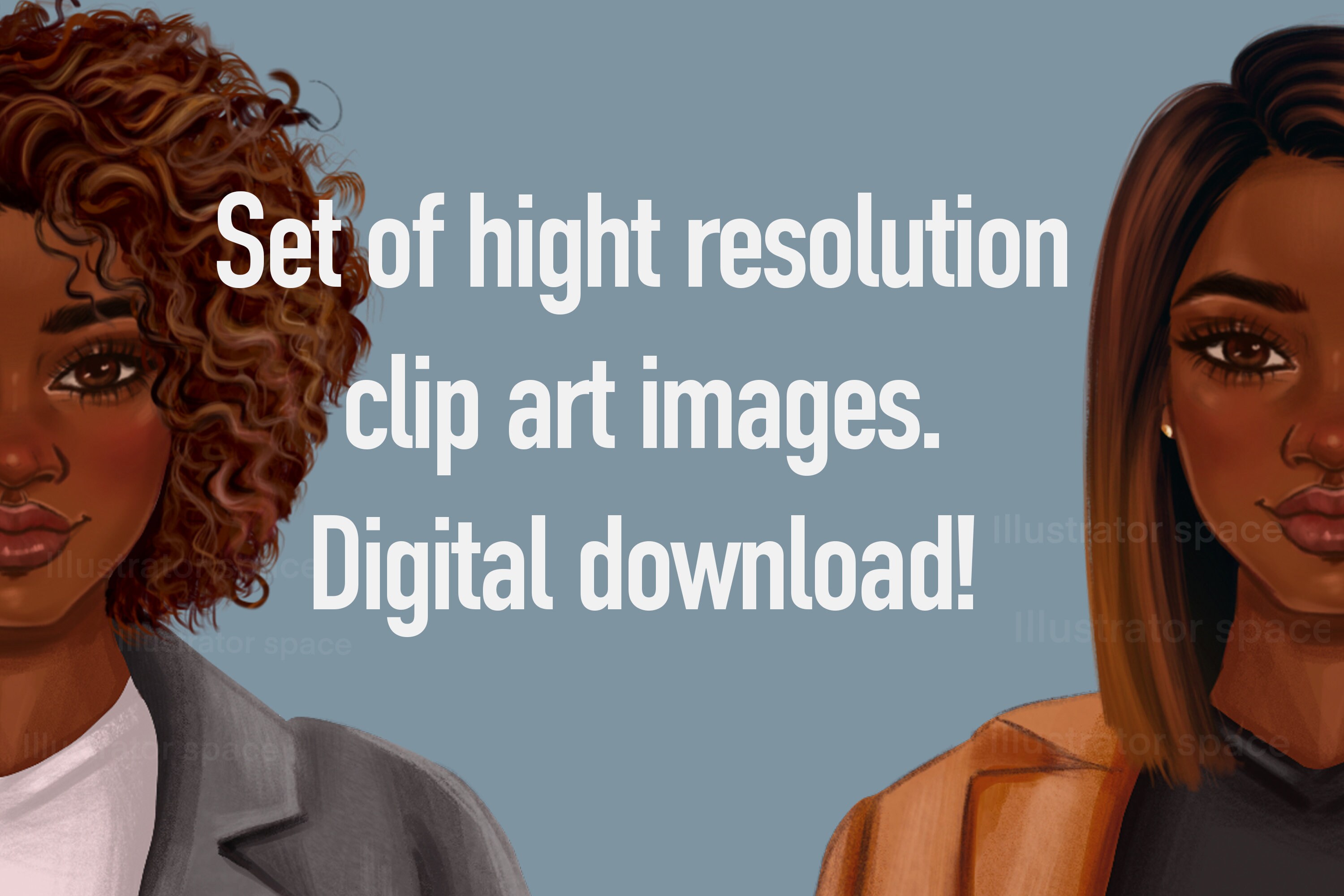 African American Girl Clipart Fashion Girl Clipart Afro - Etsy