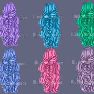 Hair cliparts DIGITAL DOWNLOAD Hair Set ClipArt Custom | Etsy