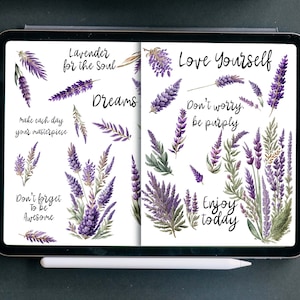 Lavender Goodnotes Stickers, Spring Good Notes, Digital Sticker Pack ...