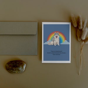 Rainbow Bridge Dog Husky Sympathy Card Husky Condolence Card Pup ...