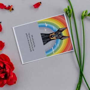 Doberman Memorial Card, Pet Bereavement, Rainbow Bridge, Pet Sympathy ...