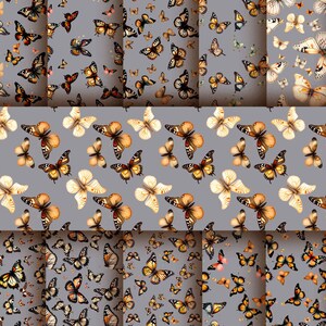 Seamless Pattern PNG, Butterly Wallpaper, Pastel Digital Paper, Paper ...