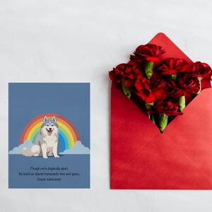 Rainbow Bridge Dog Husky Sympathy Card Husky Condolence Card Pup ...
