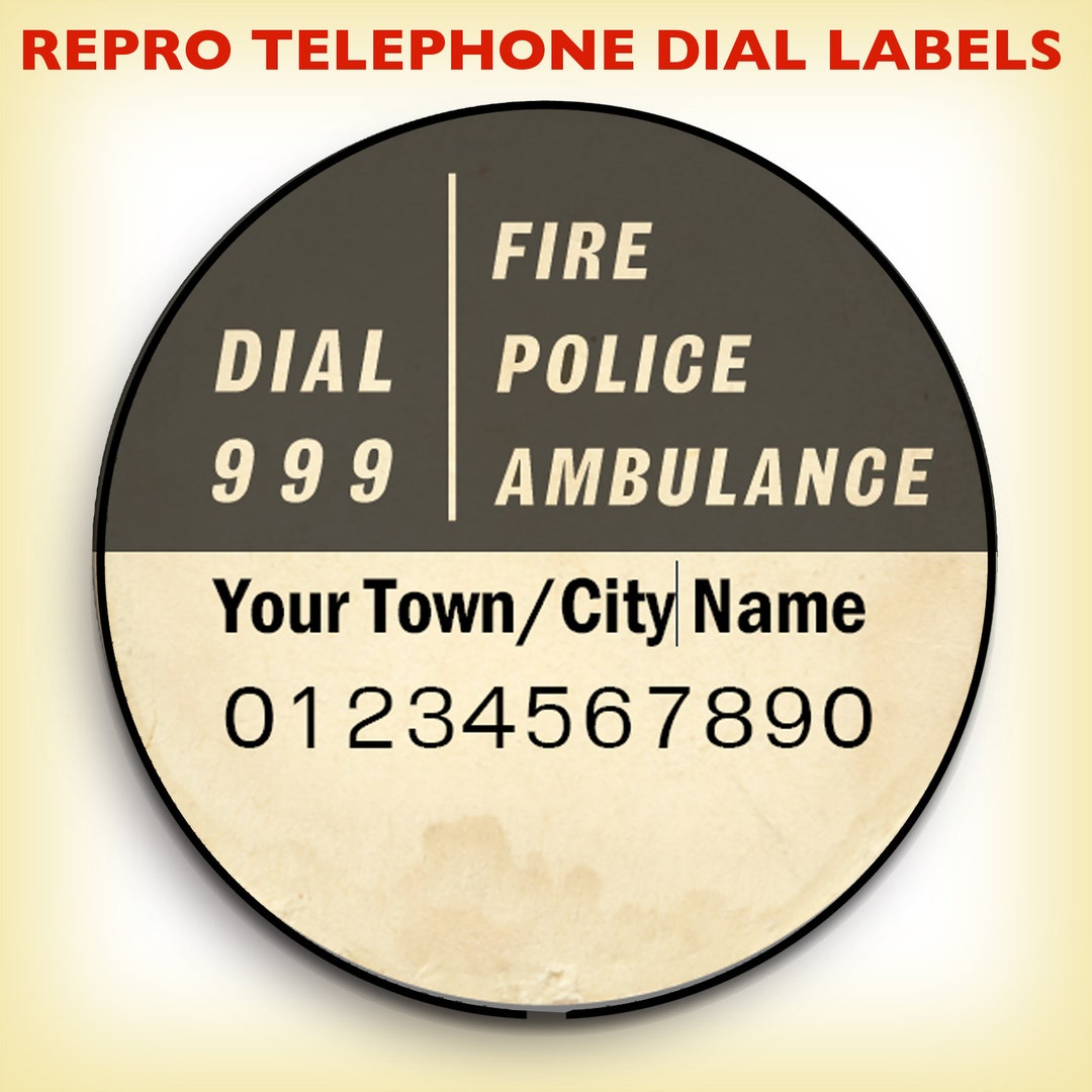 1960s Telephone Dial Number Label, Instant PDF Editable Template, for ...